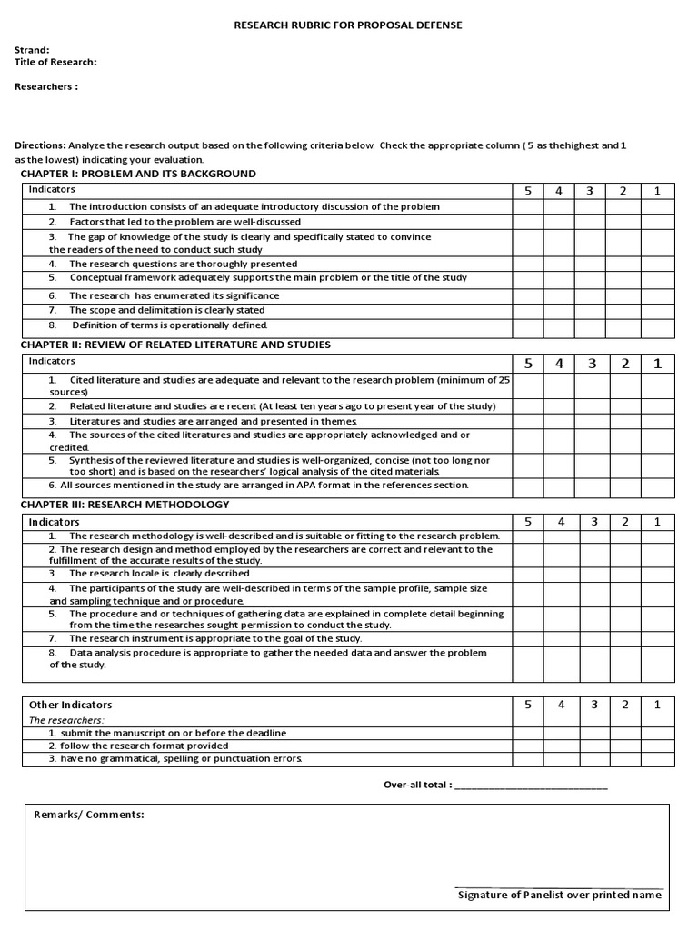Research Proposal Rubric | PDF | Methodology | Sampling (Statistics)