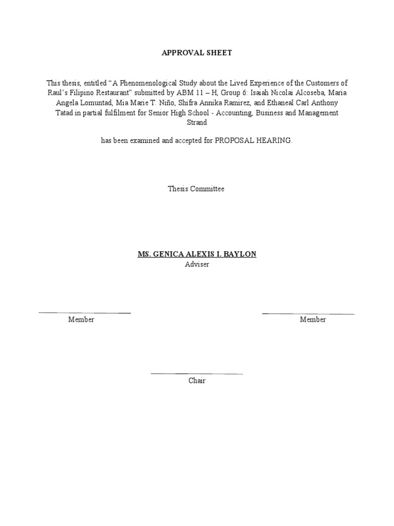 Approval Sheet | PDF