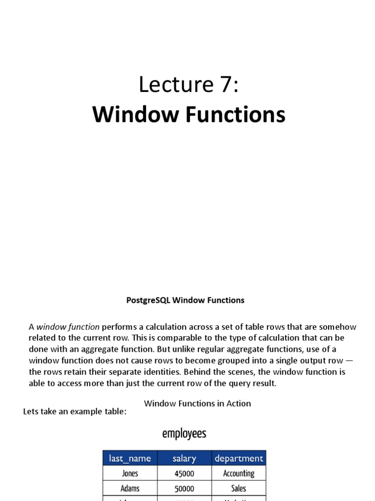 Lecture 7 Pdf Postgre Sql Computer Programming 2120