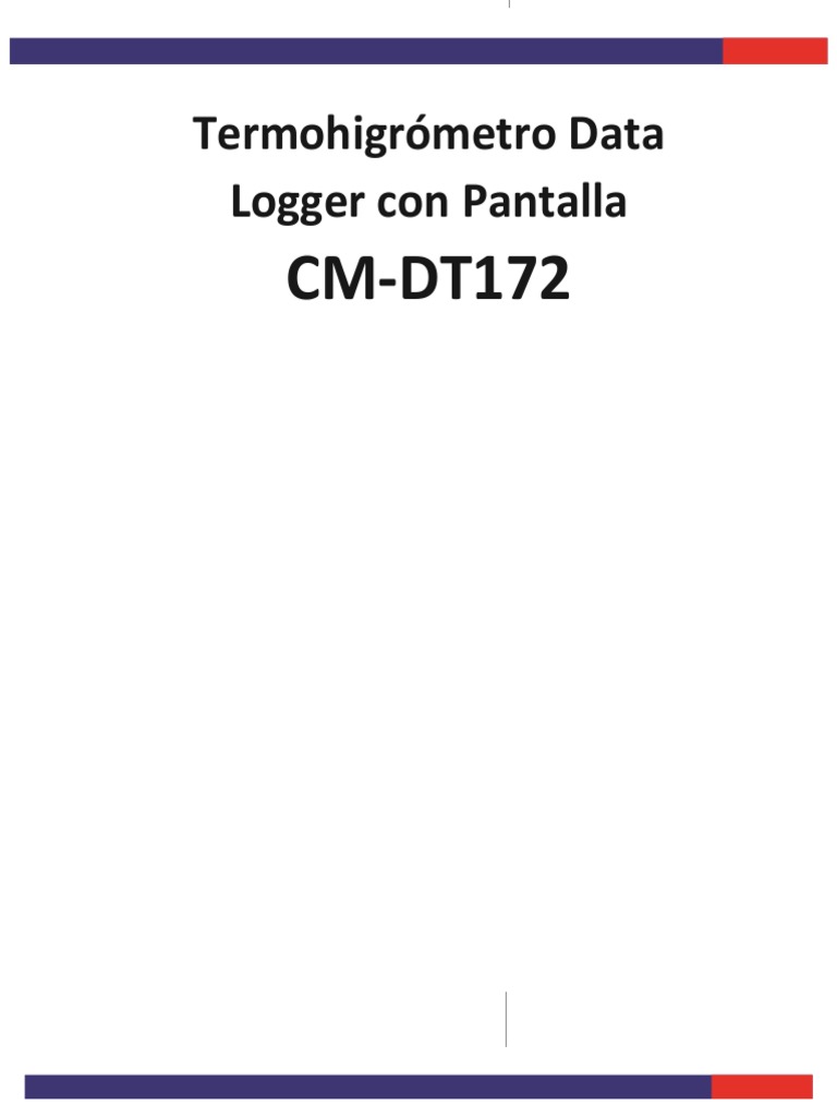 Termohigrometro Data Logger Seguro 0 A 100 HR CEM DT172 | PDF | Technology & Engineering