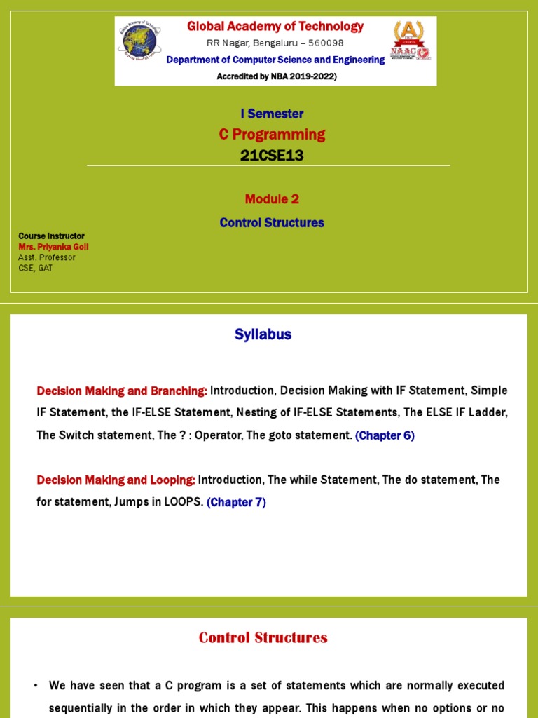 Module 2 Pdf Control Flow Computer Science