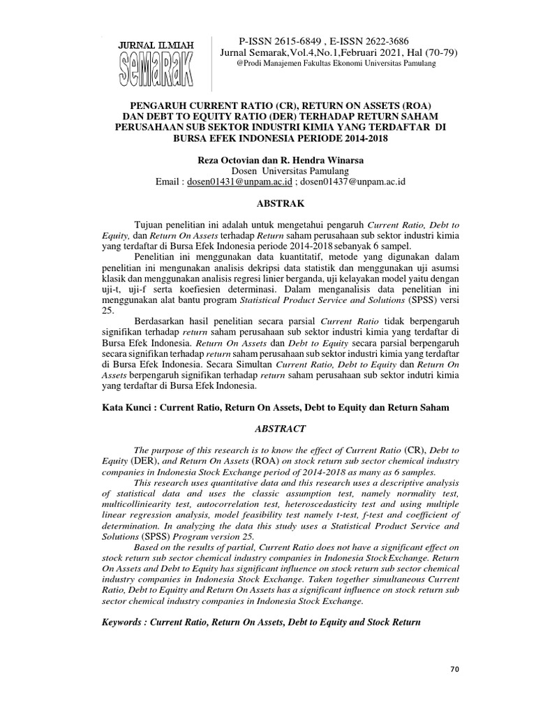 P-ISSN 2615-6849, E-ISSN Jurnal Semarak, Vol.4, No.1, Februari 2021, Hal (70-79) | PDF