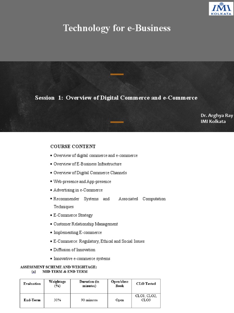 Understanding E-Commerce: An Overview of Digital Commerce, Technologies ...