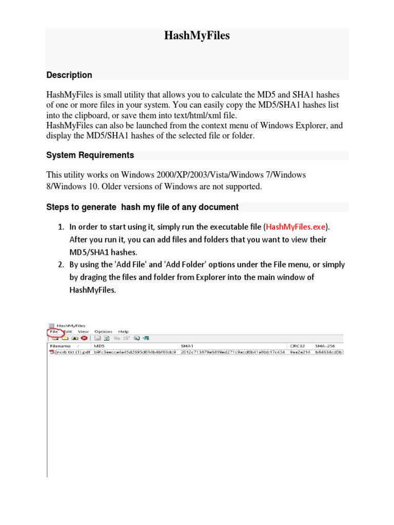 Hash My File Tool Use Case | PDF