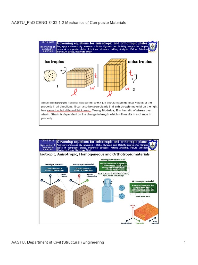 04 CENG8432 Governing Equations For Anisotropic and Orthotropic | PDF ...