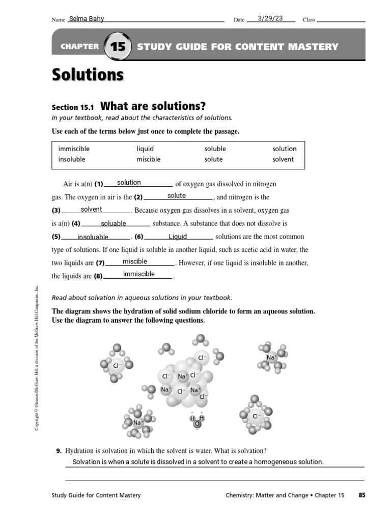 Solutions | PDF | Solvation | Solubility