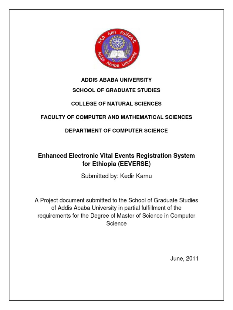 Enhanced Electronic Vital Events Registration System For Ethiopia ...