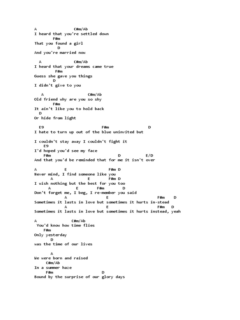 Adele Someone Like You Chords Pdf