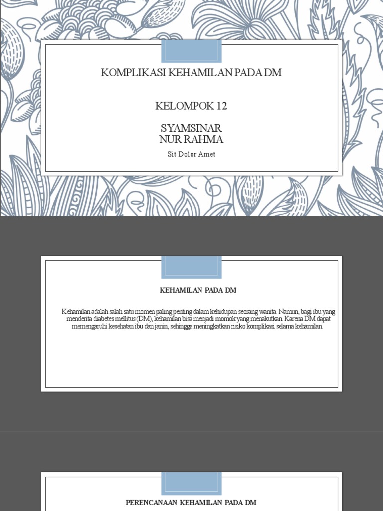 Komplikasi Kehamilan Pada DM | PDF