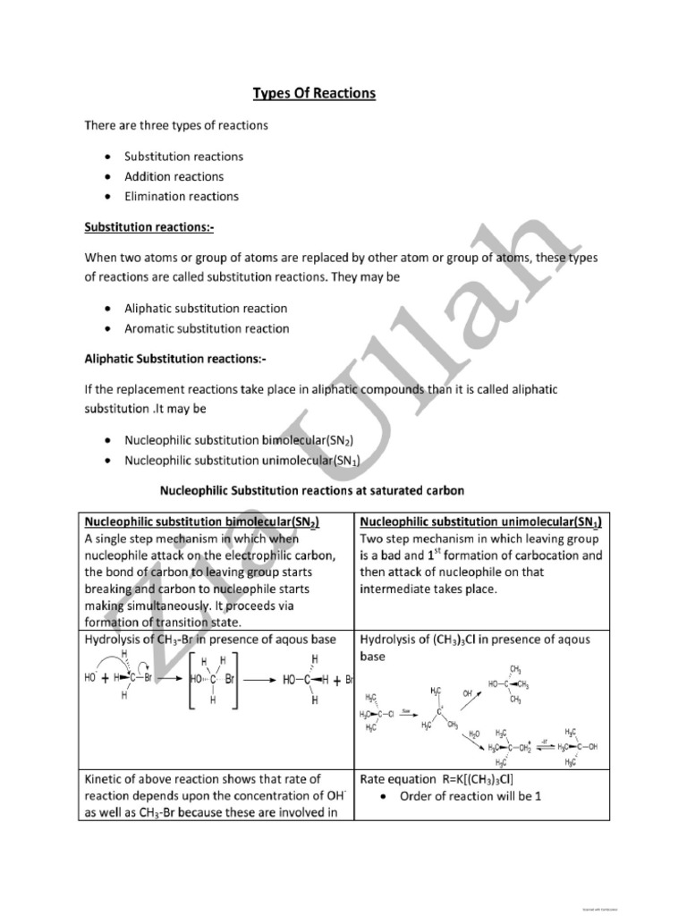 SN, Addition, Elimination Reactions | PDF