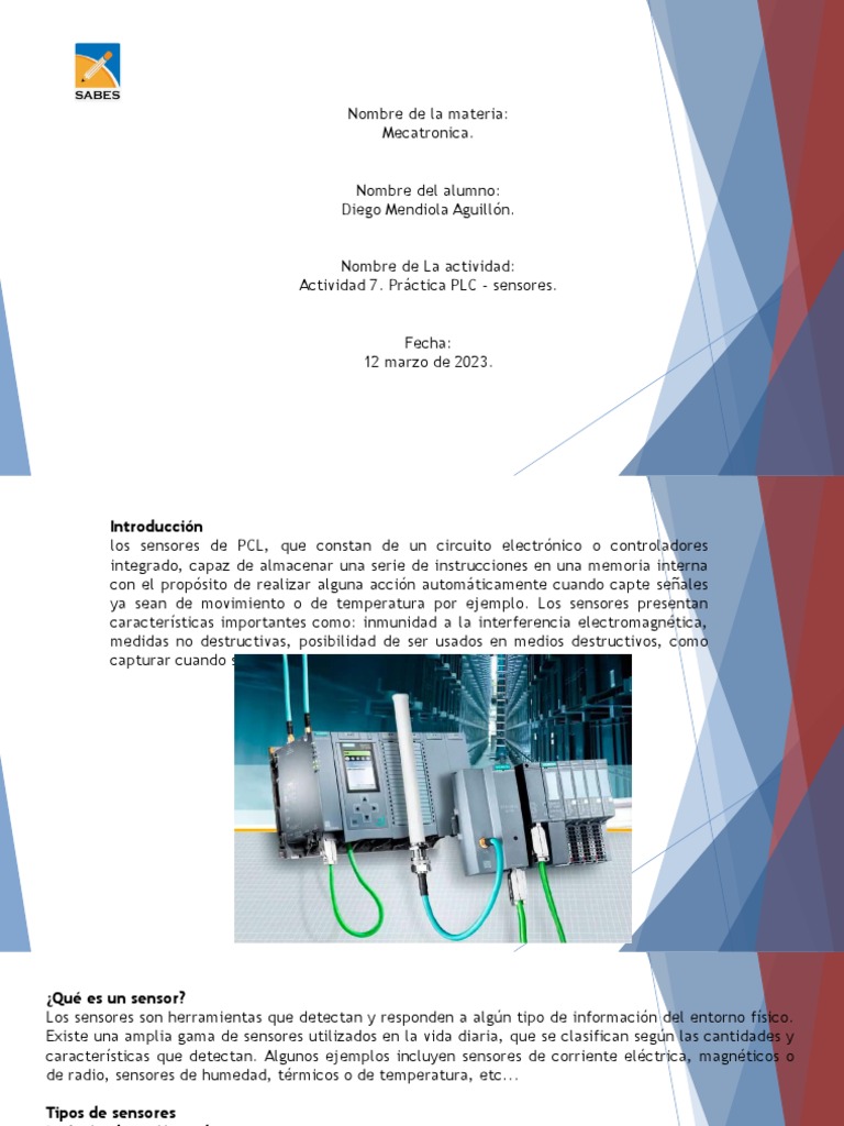 Actividad 7. Práctica PLC - sensores. | PDF | Sensor | Electrónica