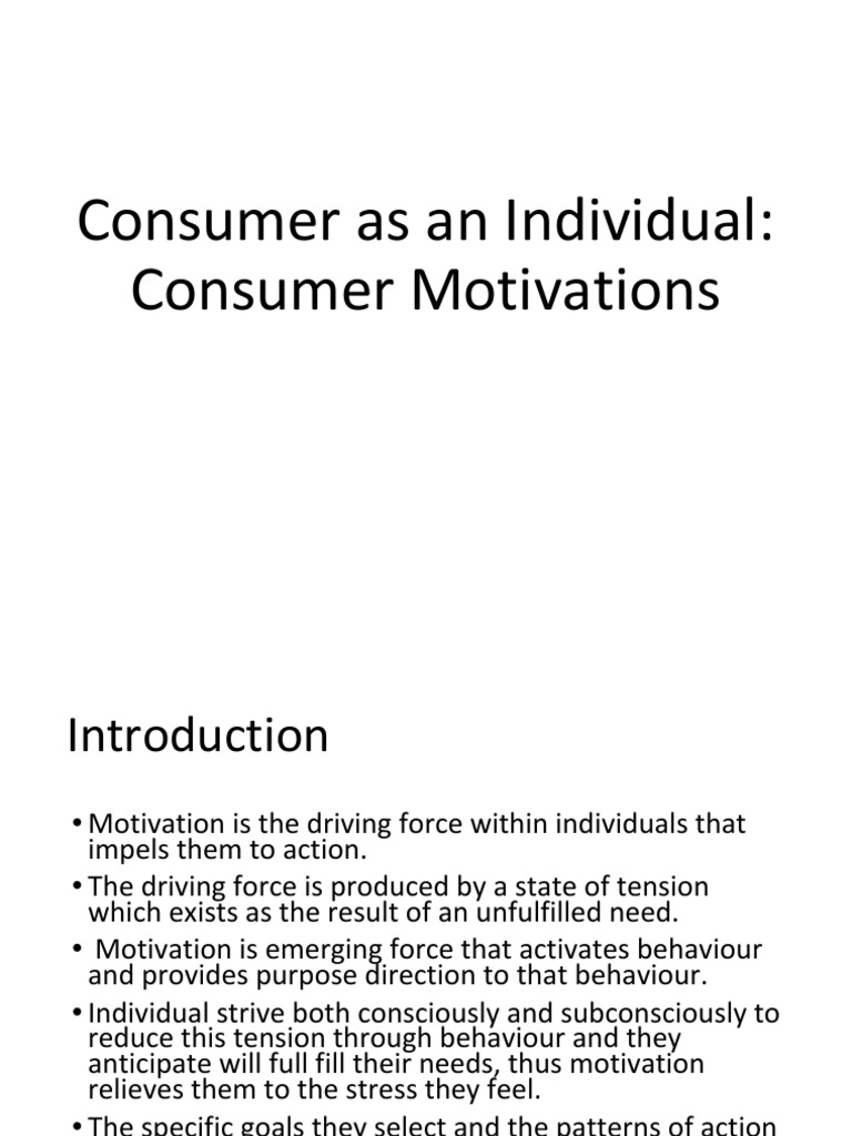 Understanding Consumer Motivations | PDF | Motivational | Motivation