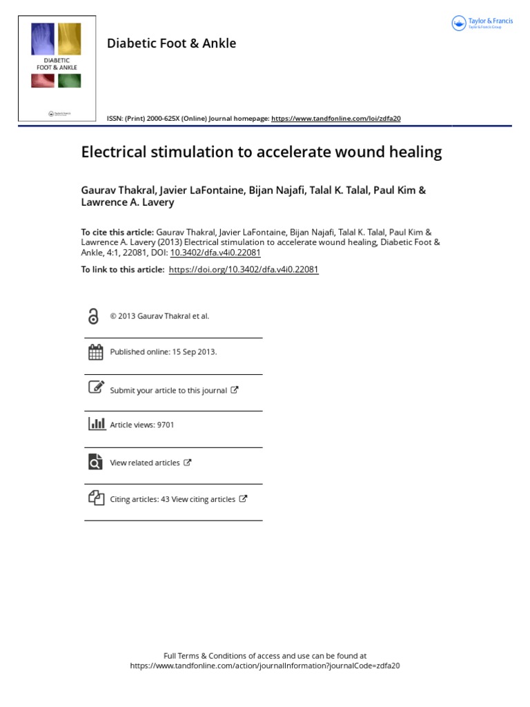 Electrical Stimulation To Accelerate Wound Healing | PDF | Wound ...