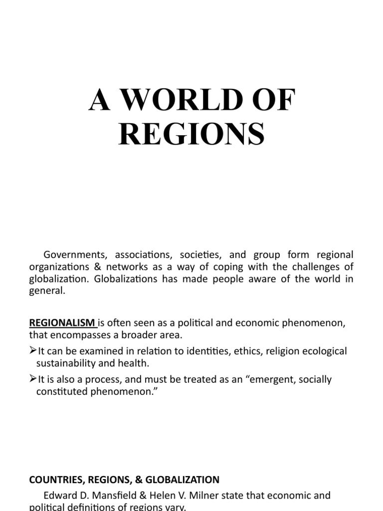 A World of Regions | PDF | Globalization | Opec