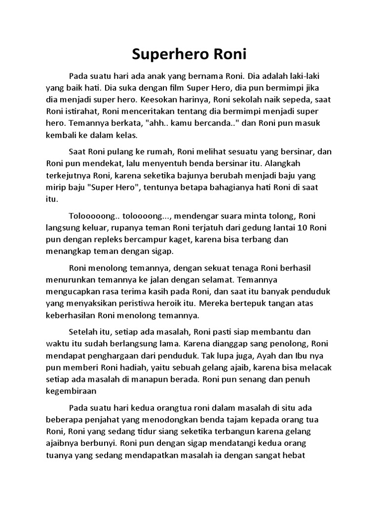 Superhero Roni | PDF