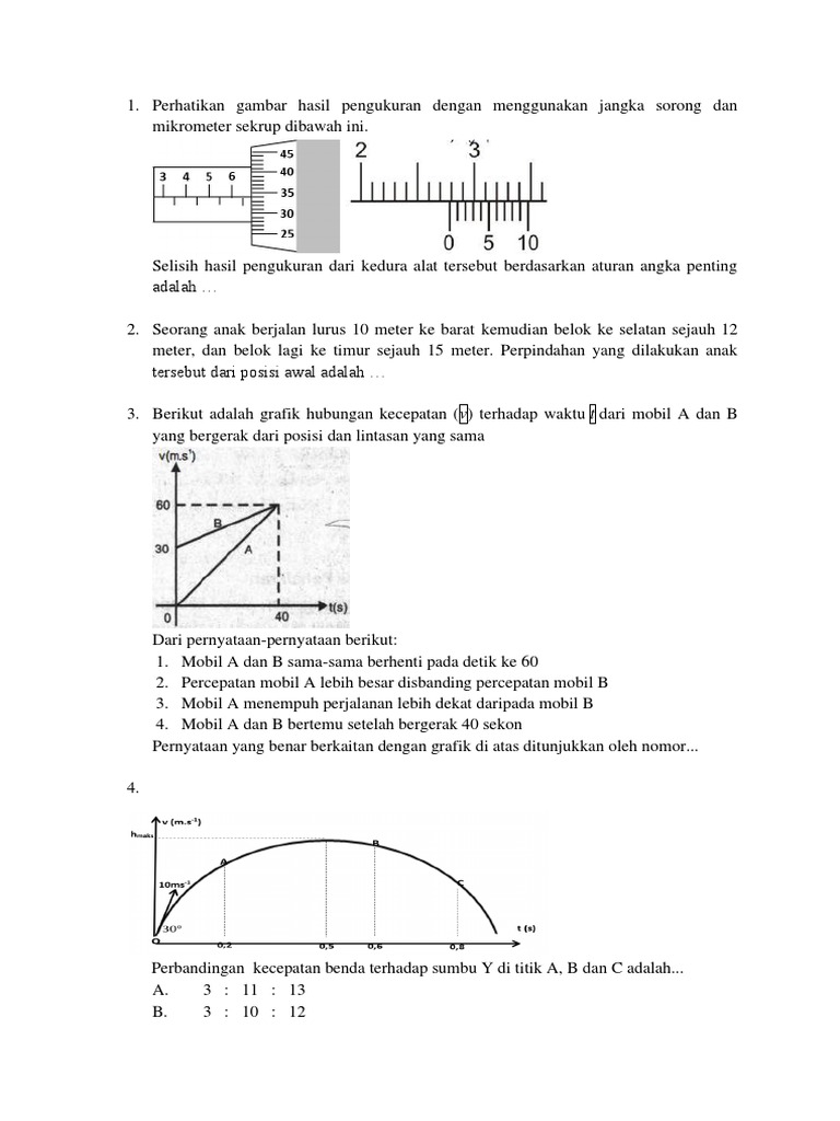 Latihan Soal Us Fisika 2023-1 | PDF