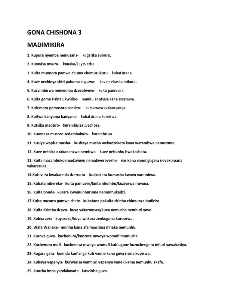 Madimikira | PDF