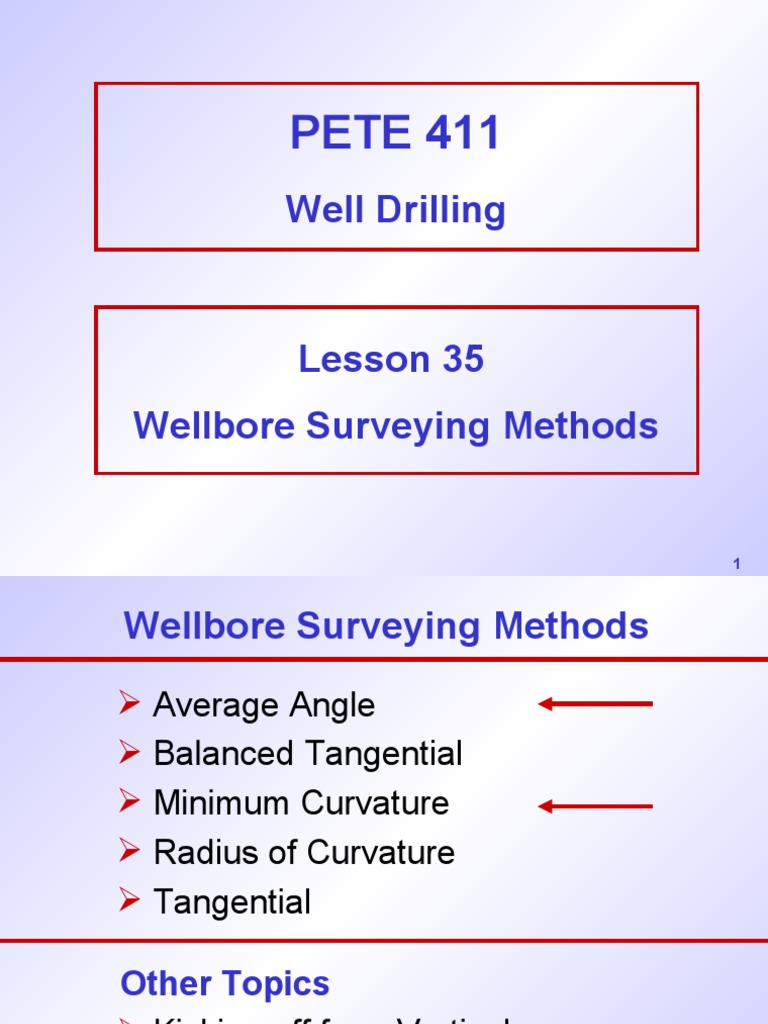 Well Survey Method | PDF | Borehole | Surveying