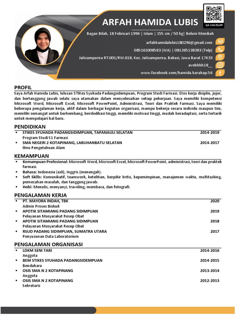 CV Arfah Hamida Lubis | PDF