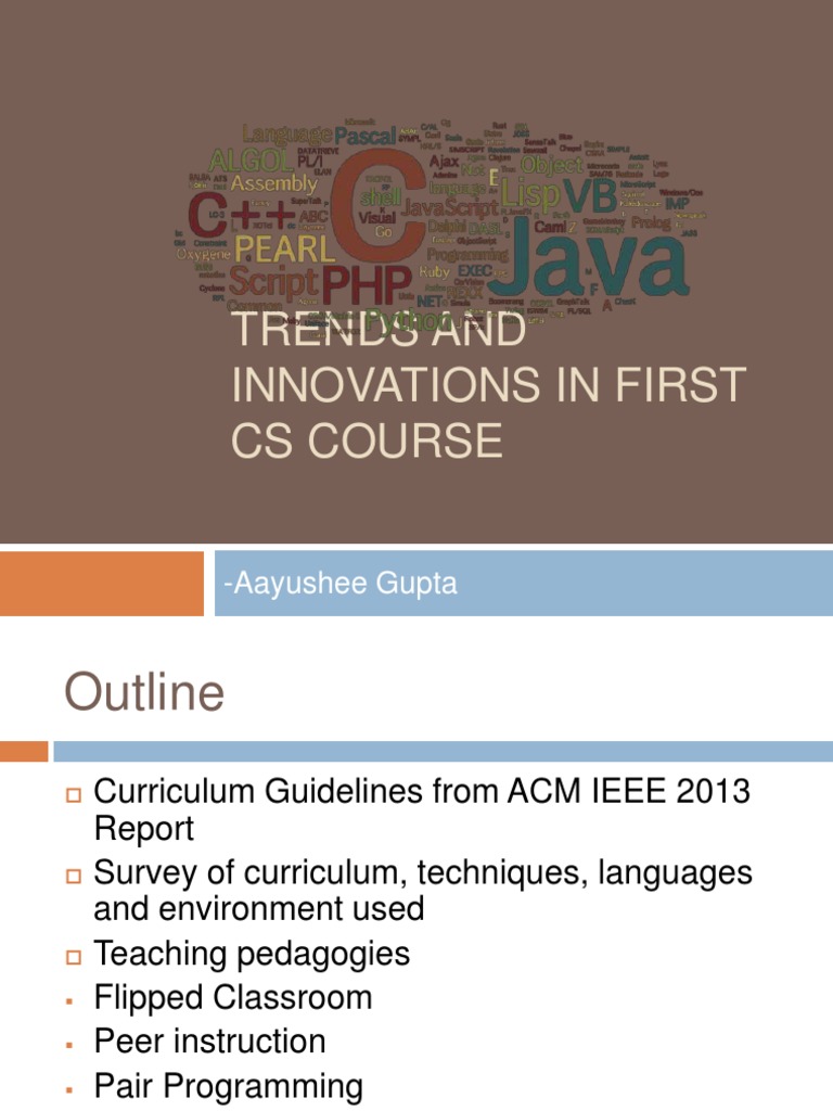 Trends And Innovations In Introductory Cs Course Pdf Computer Programming Learning