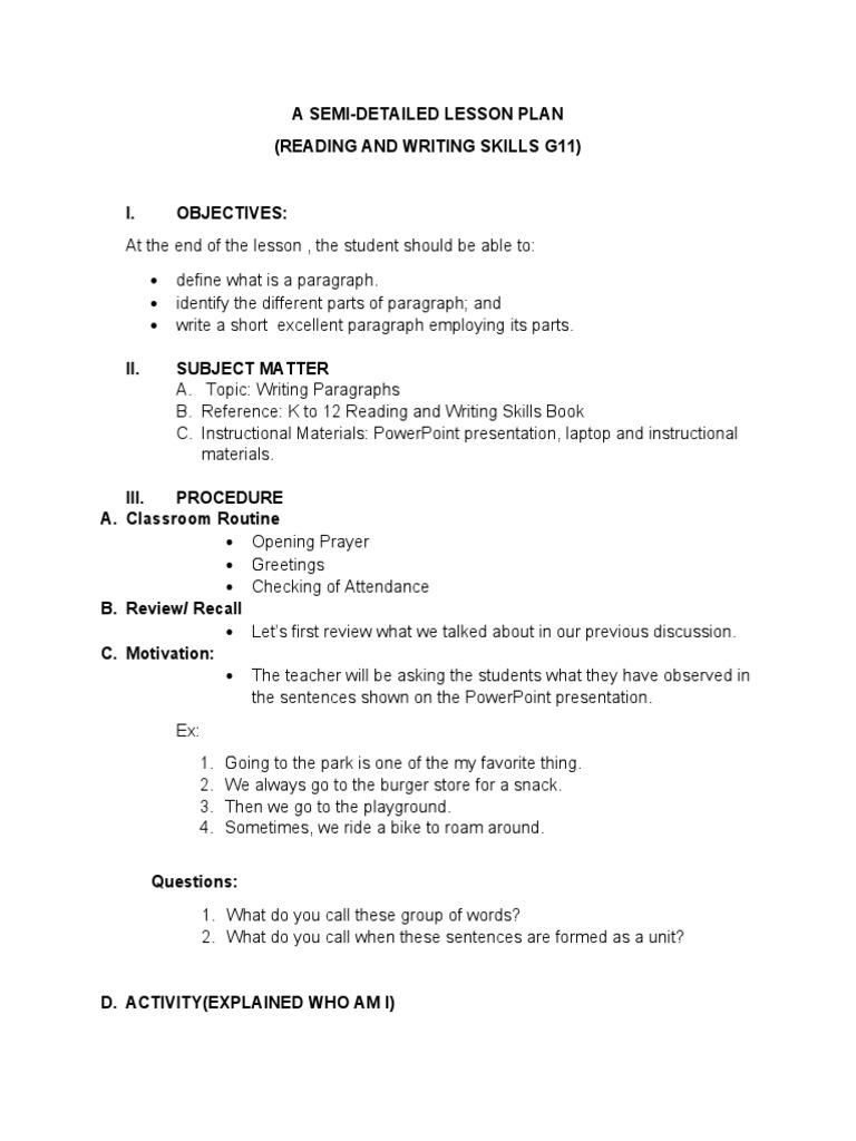 Reading and Writing | Download Free PDF | Teachers | Paragraph