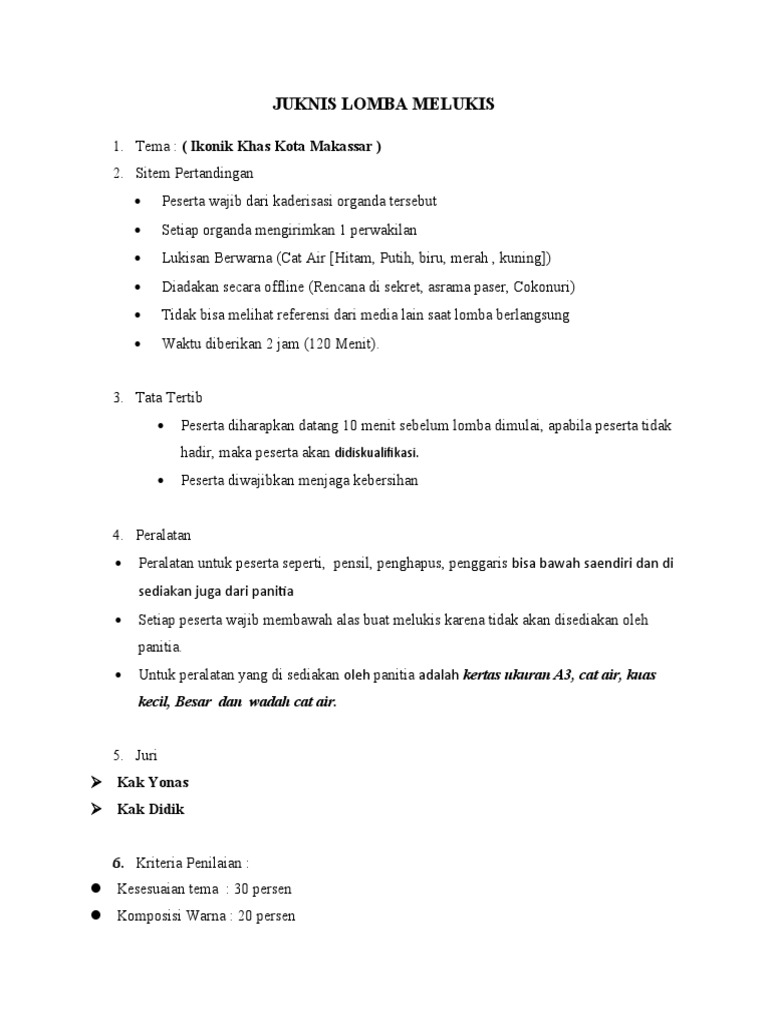 JUKNIS LOMBA MELUKIS P | PDF