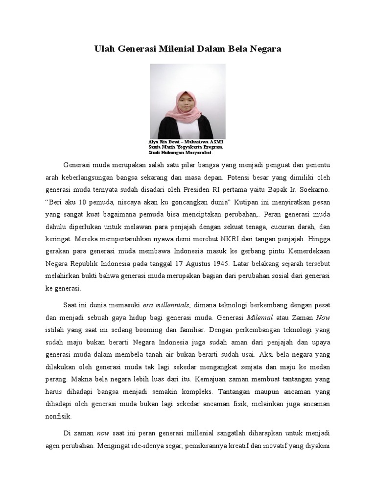 Tugas Penulisan Artikel (Alya Ria Dewi - Mahasiswa ASMI Santa Maria Yogyakarta - Prodi Public ...