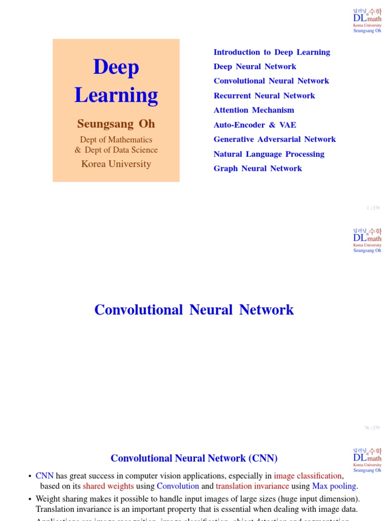 Deep Learning: Seungsang Oh | PDF | Cognitive Science | Computer Vision