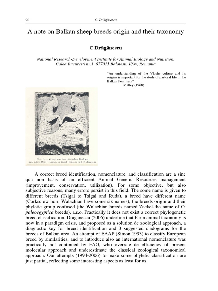 Balkan Sheep Breeds Taxonomy Insights | PDF | Taxonomy (Biology) | Balkans