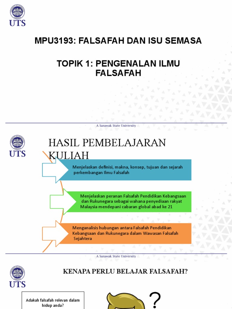 Topik 1 (Pengenalan Ilmu Falsafah) | PDF