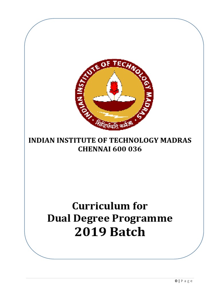 Courses - Downloads - 2019 Batch - Dual Degree Curriculum | PDF | Engineering | Computational ...