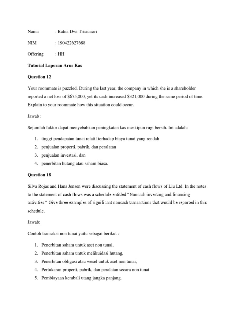 Tutorial Laporan Arus Kas | PDF | Expense | Cash Flow Statement