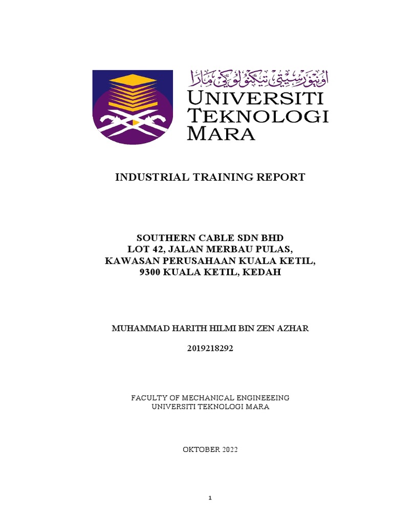 INDUSTRIAL TRAINING FINAL REPORT | PDF | Personal Protective Equipment | Extrusion