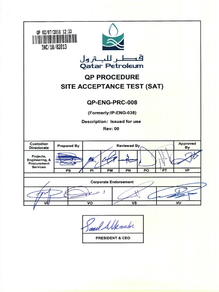 QP Site Acceptance Test Procedure | PDF | Business