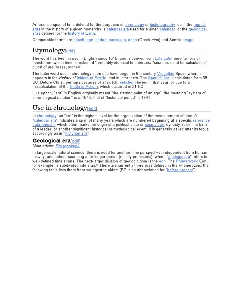 Understanding Eras in Chronology | PDF | History