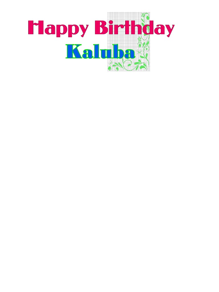 Happy Birthday Kaluba | PDF