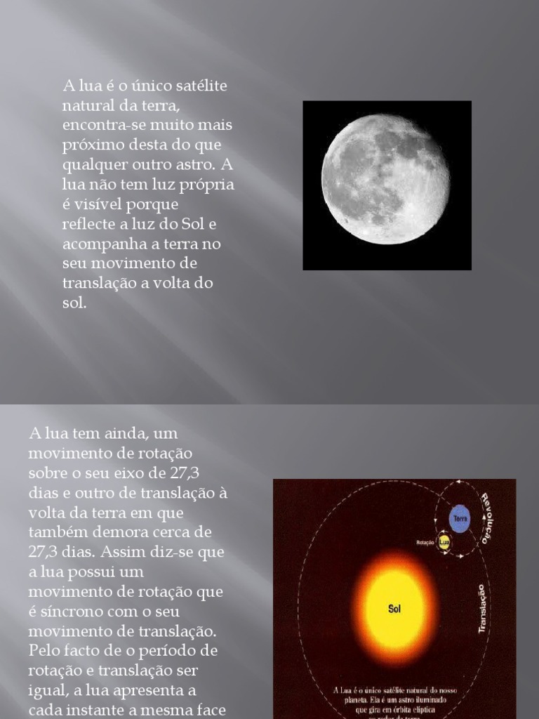 Características da Lua: Movimentos e Fases | PDF | Lua | Terra