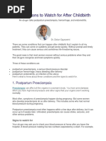 Post-Birth Warning Signs to Watch For | PDF | Postpartum Period ...