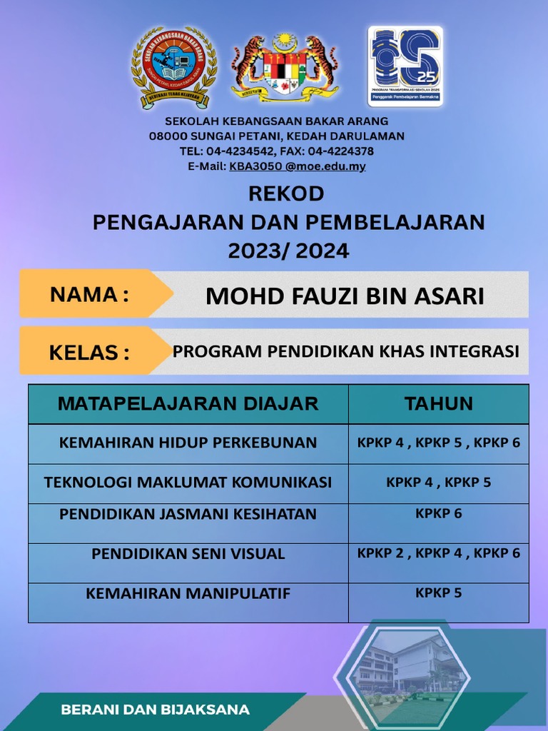 Muka Depan RPH | PDF