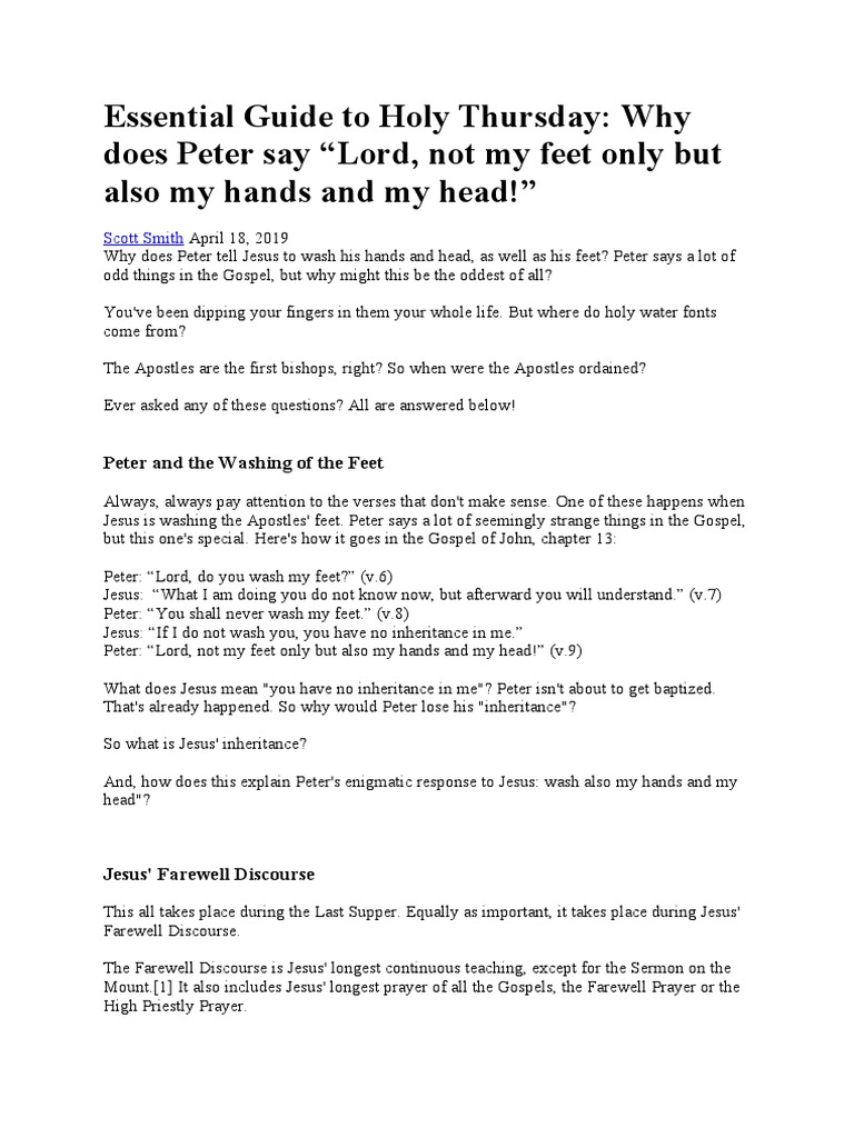 Essential Guide To Holy Thursday | PDF | Jacob | Jesus