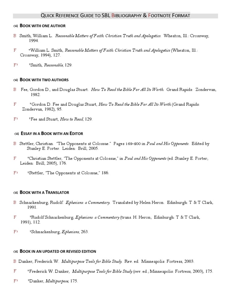 SBL Bibliography & Footnote Guide | PDF | Religious Texts | Bible