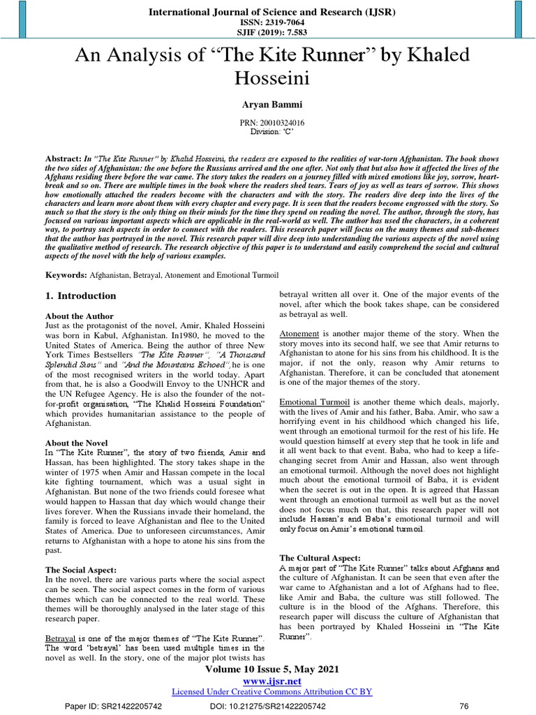 Kite Runner Analysis | PDF