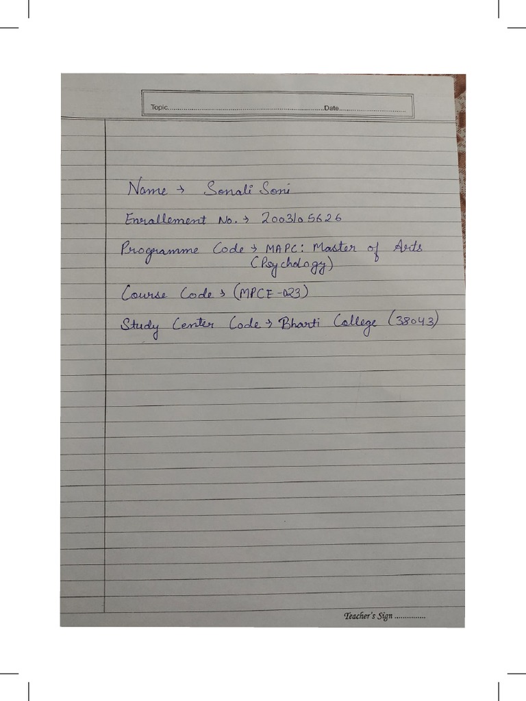 Sonali Soni, 2003105626, Mapc Mpce - 23 | PDF