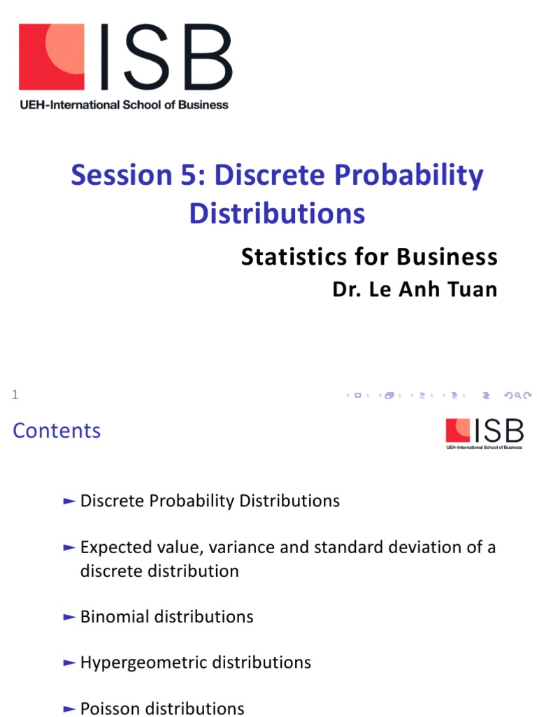 SB 2023 Lecture5 | PDF | Probability Distribution | Variance