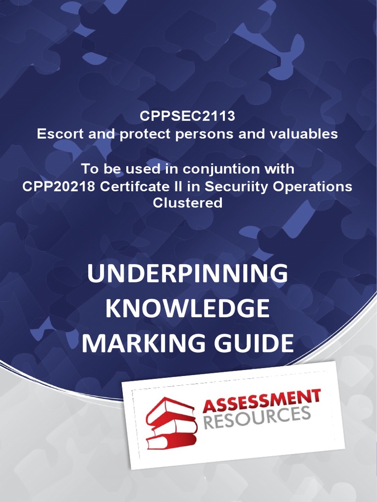 CPPSEC2113 Underpinning Knowledge Marking Guide | PDF | Safety | Surveillance