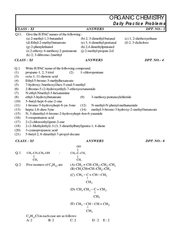 DPP (1 TO ) Org | PDF | Organic Compounds | Molecules