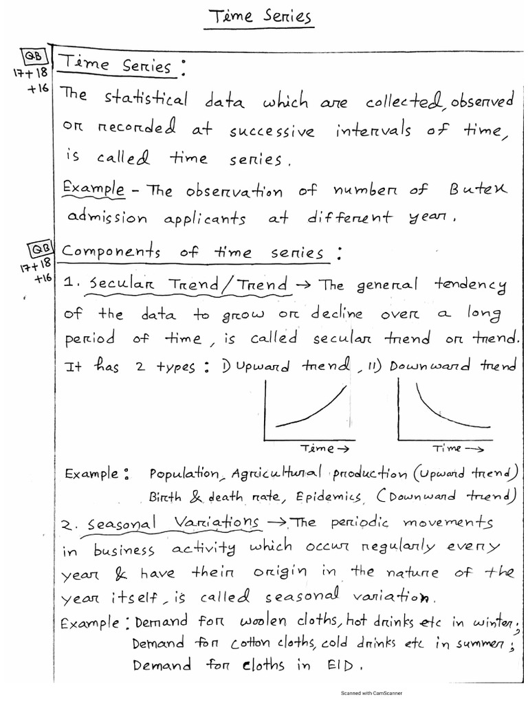 STAT - Time Series Note | PDF