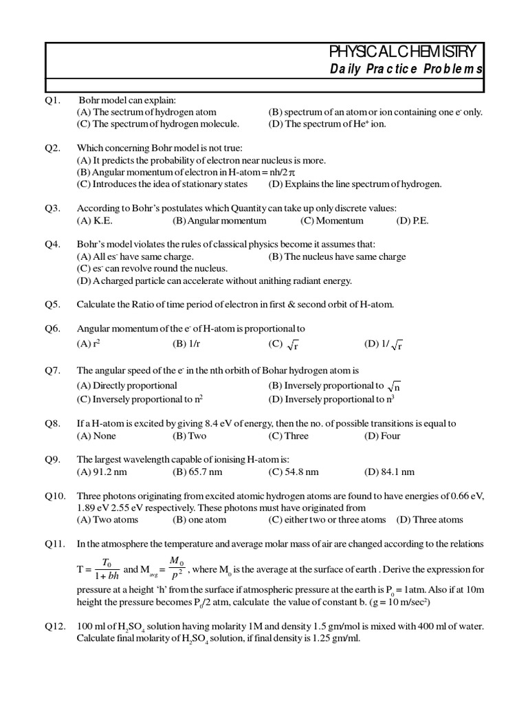 DPP On Mole Concept (Ncert) | PDF | Photoelectric Effect | Electron