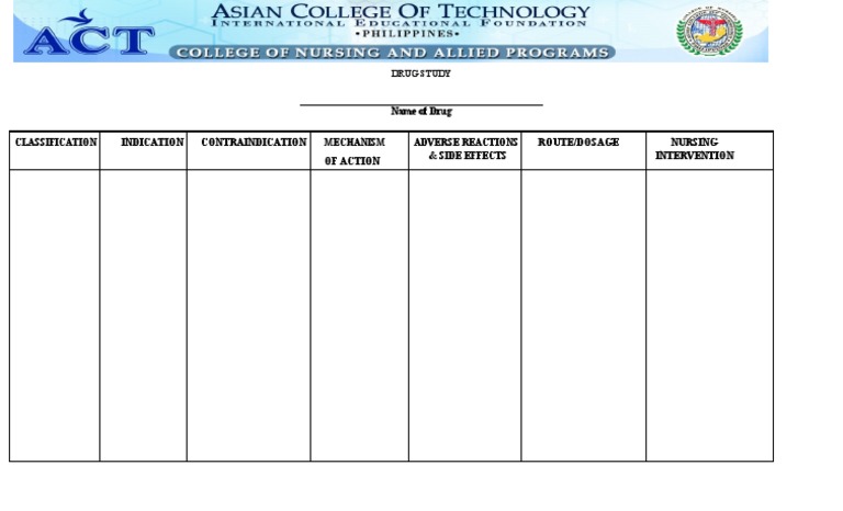 Drug Study Format | PDF