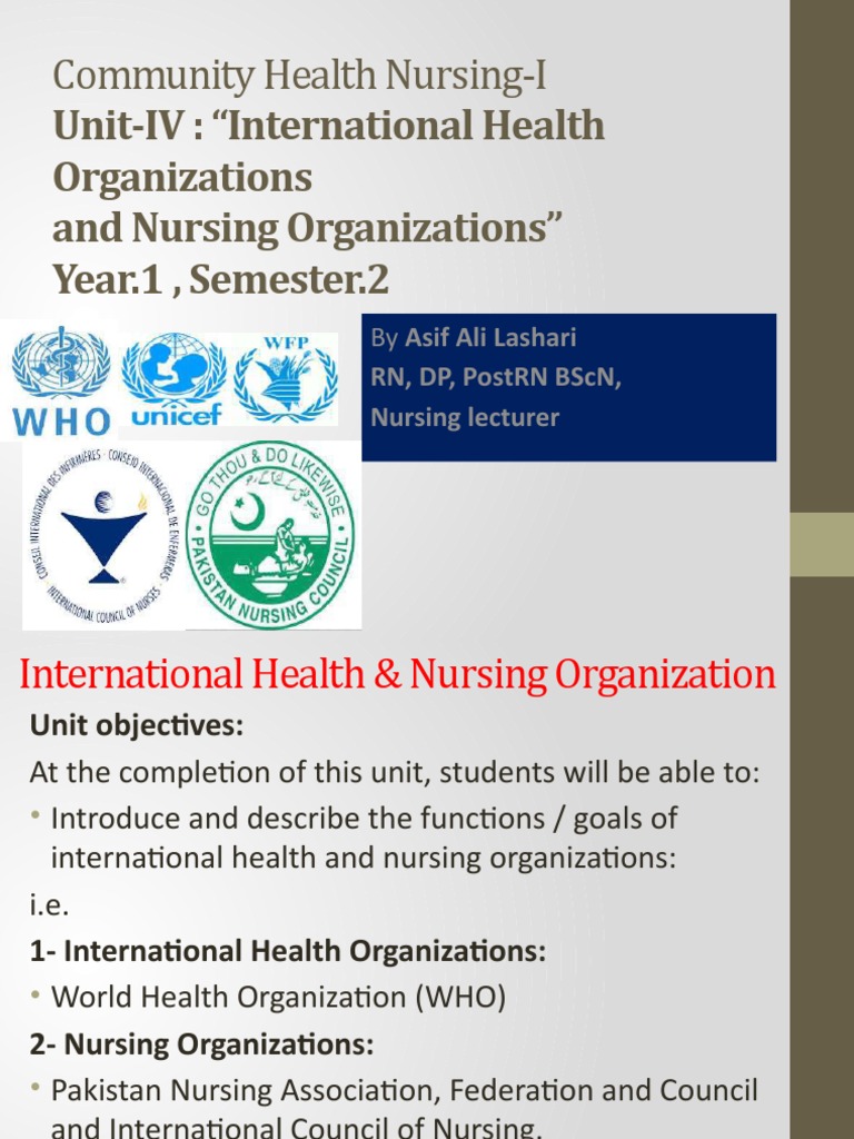 Community Health Nursing 1 Unit 4 Pdf Nursing United Nations